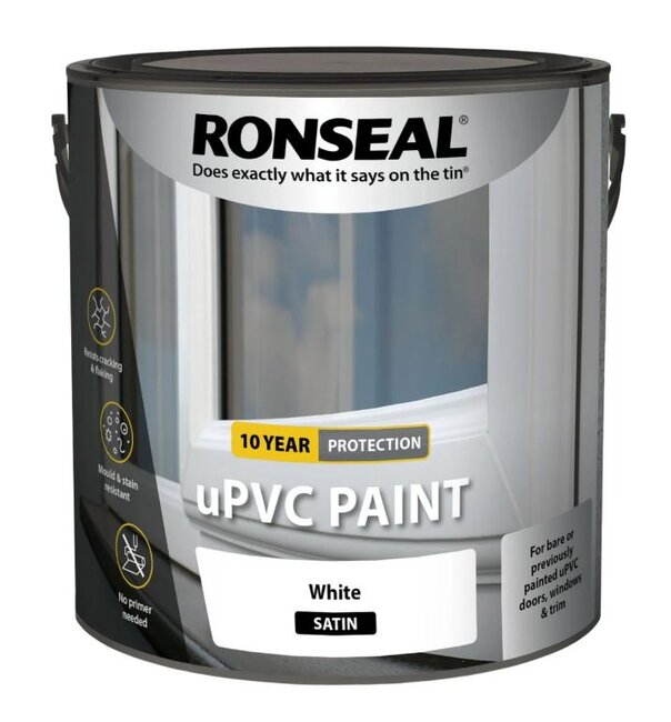 RONSEAL UPVC PAINT WHITE SATIN 2.5 LTR – HardwareStoreIreland.