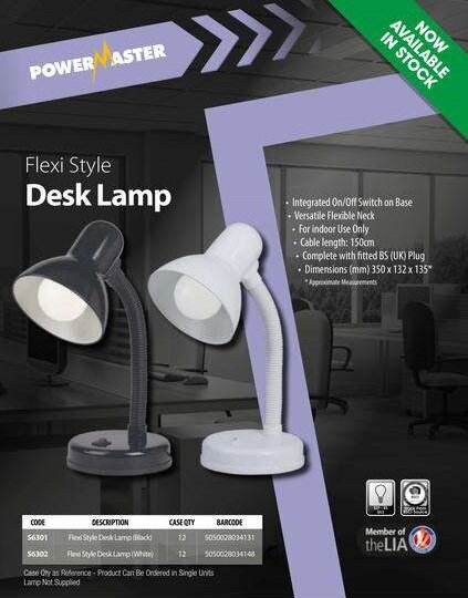 POWERMASTER DESK LAMP BLACK – HardwareStoreIreland.