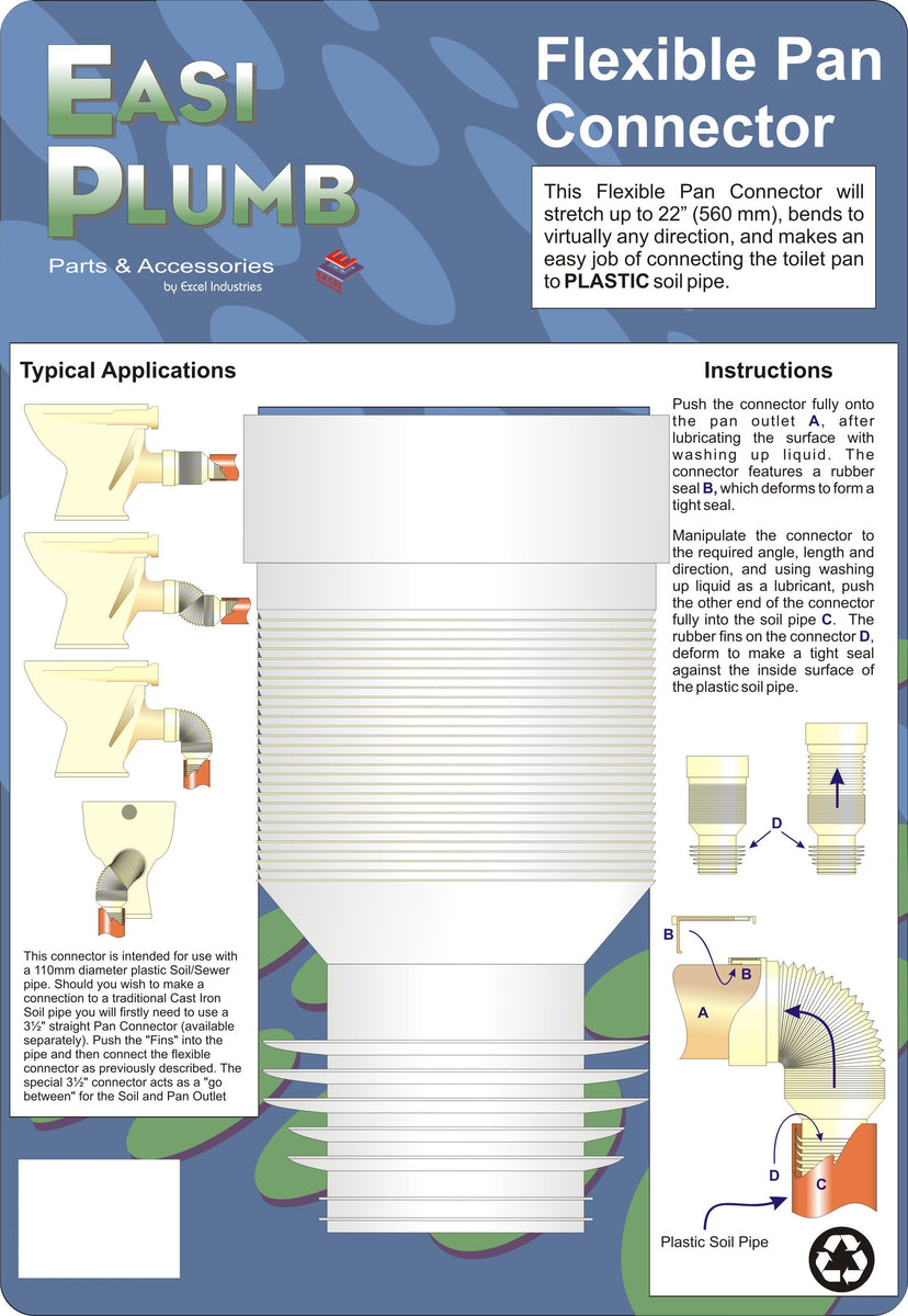 Easi Plumb 4" Flexible Pan Connector – HardwareStoreIreland.